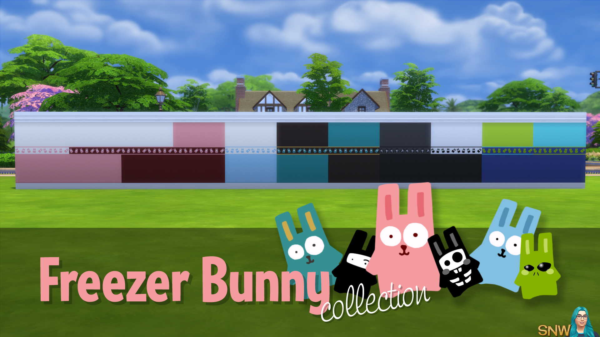 Freezer Bunny Collectie: Middenrand Behang | SNW | SimsNetwerk.com